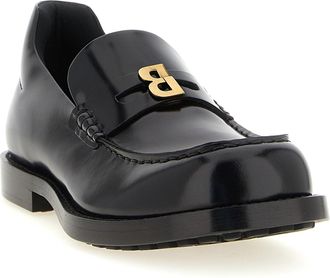 Balenciaga Shiny Calf Leather Loafer - Black