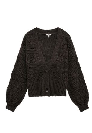 Mavi Damen Button Front Cardigan Strickjacke, Chocolate Torte, L