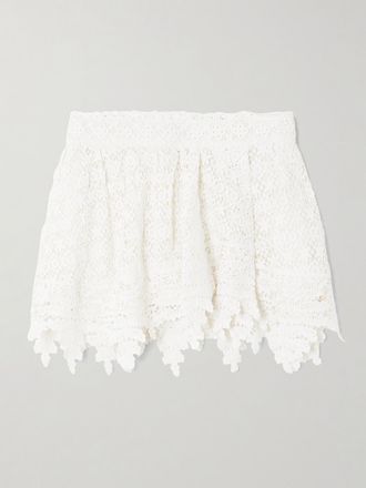 Isabel Marant Short En Coton Crochet&eacute; Hanta - Blanc