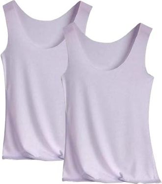 Generic Lot de 2 d&eacute;bardeurs de sport pour femme - Respirant - &Eacute;l&eacute;gant - Sans manches - Col rond - &Eacute;lastique - Sans manches - T-shirt l&eacute;ger - Tissu rafra&icirc;chiss