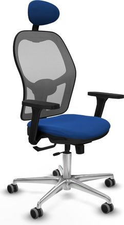 Piqueras y Crespo Ergonomischer Computerstuhl mit 3D-Armen, h&ouml;henverstellbarer Lendenwirbelst&uuml;tze und festem Kopfteil, ausgestattet mit Syncro/Traslack und injiziertem 