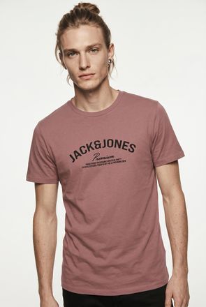 Jack & Jones T-Shirt JACK & JONES JPRBLATOMMY SS TEE FST, Herren, Gr. XS, rosa (twilight mauve), Jersey, Obermaterial: 100% Baumwolle, bedruckt, regular fit normal
