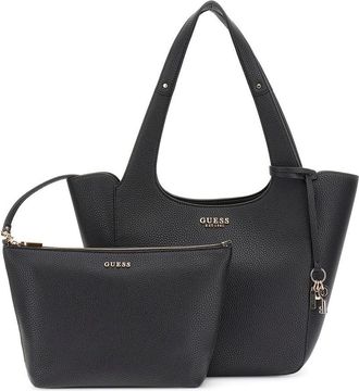 Guess Damen Calista 2 in 1 Tote Tragetasche, Schwarz