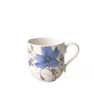 Villeroy & Boch Mariefleur Gris Henkelbecher 260 ml Bunt, Sp&uuml;lmaschinenfest, Mikrowellensicher, Kaffeetasse, Kaffeebecher, Gro&szlig;e Tasse, Geschirr, Bl&uuml;mchengeschirr, Pr