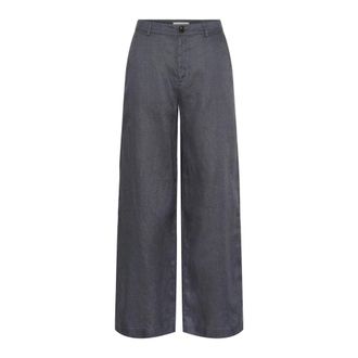 Part Two Weite Leinenhose - - Trousers - Damen - Blau - L