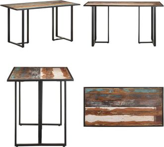 vidaXL Esstisch 140 cm Recyceltes Massivholz - Industrieller Esstisch - Holzesst Tisch - Recyceltes Holz - Massivholzt Tisch - Esstisch Massiv Holz - Home &
