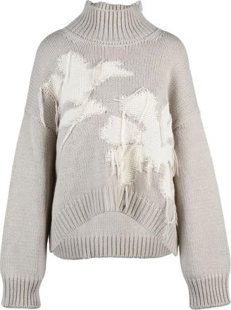 Dondup Femme, Pulls, Beige, Taille: 40 FR Pull &agrave; col roul&eacute; Lupetto
