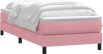 vidaXL Giroletto A Molle Con Materasso Rosa 80x220 Cm Velluto Vidaxl