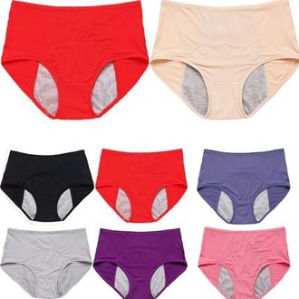 Generic Culotte taille haute en maille pour femme - Culotte en coton doux post-partum - Culotte menstruelle pour femme, 2 pi&egrave;ces-H, 6XL