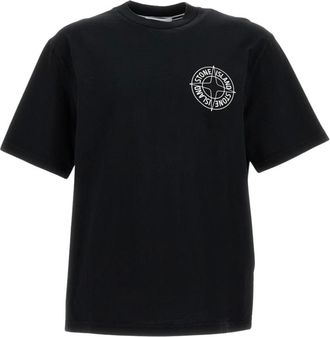 Stone Island Homme, Tops, Noir, Taille: XL T-shirt &agrave; imprim&eacute; logo