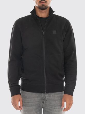 HUGO BOSS Sweat zipp&eacute; en coton avec col montant et poches fendues lat&eacute;rales