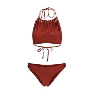 Zimmermann Aster Gathered Bead Bikini - - Swimwear - Damen - Braun - L