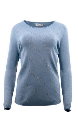 Passioni Strickpullover mit zartem Glitzermuster