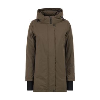 Herno Hooded A-Shape Jacket in 2-Layer Windstopper - - Jackets - Damen - Gr&uuml;n - XS