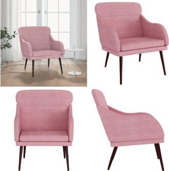 vidaXL Sessel Rosa 63x76x80 cm Samt - Samtstuhl - Bequemlichkeit
