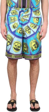 Versace Homme, Shorts, Multicolore, Taille: L Masks Foulard Silk Shorts
