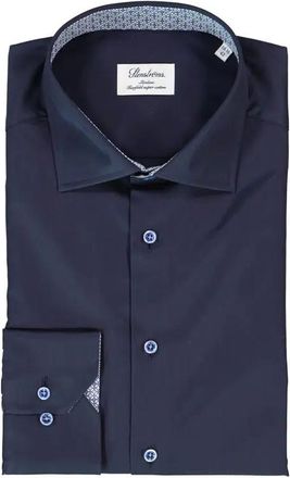 Stenströms Herren Hemd blau Baumwolle