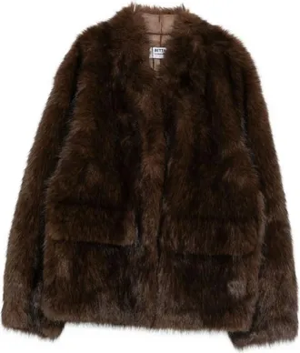 Betta Corradi Femme, Vestes, Brun, Taille: 40 FR Manteau Marron avec Poches Lat&eacute;rales