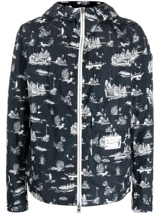 Woolrich coupe-vent &agrave; imprim&eacute; graphique - Bleu