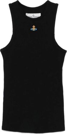 Vivienne Westwood Femme, Tops, Noir, Taille: 36 FR Ribbed Sleeveless Top
