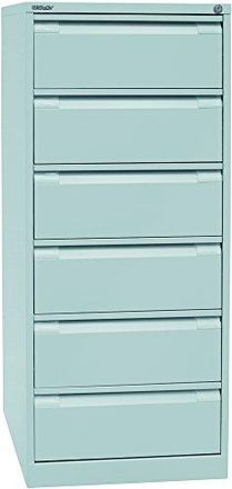 Bisley Karteischrank, doppelbahnig DIN A5, 6 Schubladen, Metall, 645 Lichtgrau, 62.2 x 56.8 x 132.1 cm