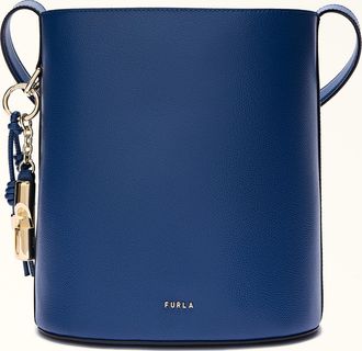 Furla Roxie Beuteltasche S Indigo Strukturiertes Leder Damen