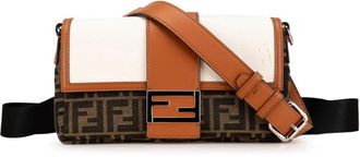 Fendi Hobo Bags - Zucca Canvas and Leather Convertible Baguette - Gr. unisize - in Braun - f&uuml;r Damen