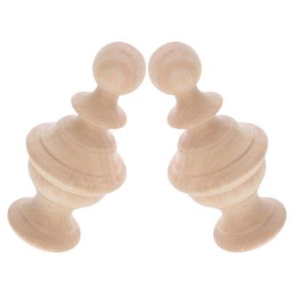 Cabilock 2 St&uuml;ck Teiliges Massivholz Endst&uuml;cke Unlackierte Handlaufkappen f&uuml;r Treppen und Betten Nat&uuml;rliche Holzmaserung Einfache Montage Dekorative Holzpfoste