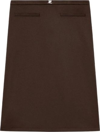 Courr&egrave;ges Femme, Jupes, Brun, Taille: 38 FR Jupe Midi de Surv&ecirc;tement Interlock