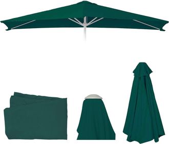 Mendler Ersatz-Bezug für Sonnenschirm N23, Sonnenschirmbezug Ersatzbezug, 2x3m rechteckig Stoff/Textil 4,5kg UV 50+ - grün