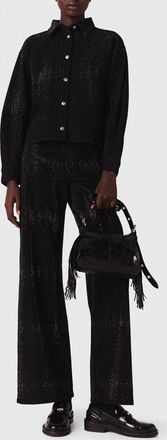 Maje Chemise En Denim Strass&eacute;e - Noir - Taille 0 - Maje