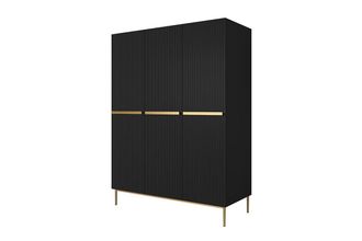 Bogart Nicole Kleiderschrank, 150 cm, Schrank, Schlafzimmerschrank, Garderobenschrank, 3-t&uuml;rig, 150 x 220 x 62 cm, mit Goldene Beine