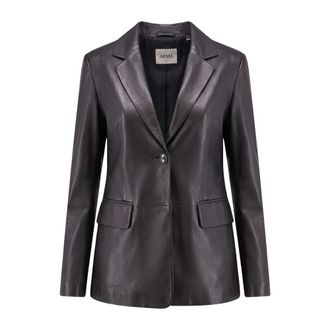 Arma Blazer en cuir Sema &agrave; un bouton - Femme - Vestes - Noir - Taille: 36 FR