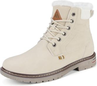 Mishansha Homme Chaussures Trekking Outdoor Boots Bottes de Neige Hiver Imperméable Beige 45 EU