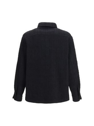 Valentino Mens Textured High-Neck Jacket Nero