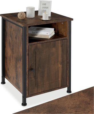 TecTake Nachttisch mit Ablage + Staufach, Nachtschrank, 40 x 42 x 60,5 cm, Beistelltisch, Deko Schlafzimmer, Deko Wohnzimmer M&ouml;bel, Blumenst&auml;nder, Nischenschr