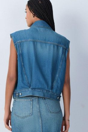 Next Jeansjacke &Auml;rmellose Relaxed Fit Trucker-Denimjacke (1-St)