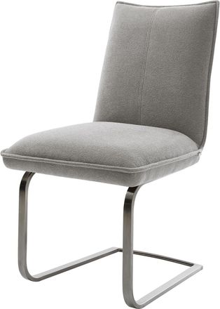 DELIFE Schwingstuhl Lelio-Flex Freischwinger flach Graphit Strukturstoff Soft Grau Taschenfederkern