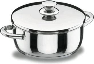 Lacor 40020 Bratentopf mit Deckel 20 cm Vitrocor, Stahl