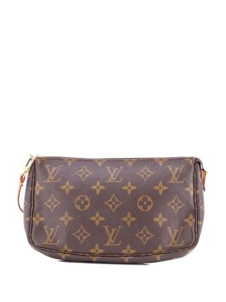 Louis Vuitton Pochette Accessoires Clutch aus Canvas mit Monogramm - Braun