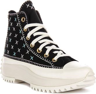 Converse A08733C Herren Run Star Hike Crafted Stitches Sneaker, Schwarz Gold, 7.5 Women/5.5 Men