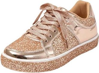 Generic Baskets Basses Femme &agrave; Paillettes Plates Chaussures de Sport Sequins Brillantes Sneakers Tendances Chaussures de Marche L&eacute;g&egrave;res D&eacute;contract&eacute;es 40