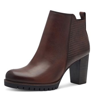 Marco Tozzi Damen Stiefeletten mit Absatz mit Lederanteil Elegant, Braun (Cognac Comb), 37 EU