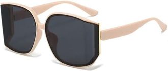 Generic Lunettes de soleil surdimensionnées pour femme, grand cadre, lunettes de soleil incurvées de luxe pour femmes, C6BeigeGray, taille unique 2026