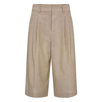 Co'Couture Femme, Pantalons, Beige, Taille: 36 FR NadineCC Pleat Bermuda