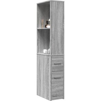 vidaXL Armoire de salle de bain étroite avec roulettes sonoma gris - Vidaxl