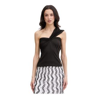 Karl Lagerfeld One-Shoulder Twisted Top - - Tops - Damen - Schwarzk - S