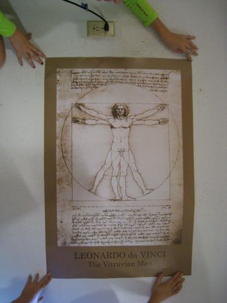 1art1 Leonardo Da Vinci Poster Vitruvianischer Mensch VI Plakat | Bild 91x61 cm