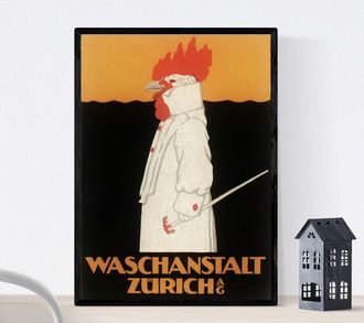 Nacnic Vintage Poster Vintage Anzeige 1905 Zürich A3 Waschanstalt Größe