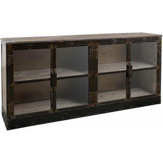 Massivmoebel24 Sideboard Mango 180x40x90 braun lackiert heavy industry 252